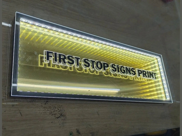 Infinity Mirror Signs – First Stop Signs Print